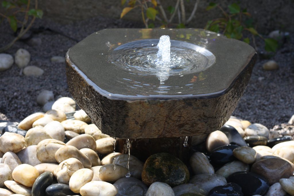 Babbling basalt fountain with plinth - Ornamental Classics