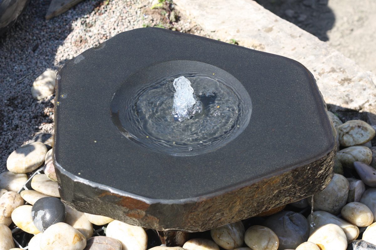 Babbling basalt fountain with plinth - Ornamental Classics