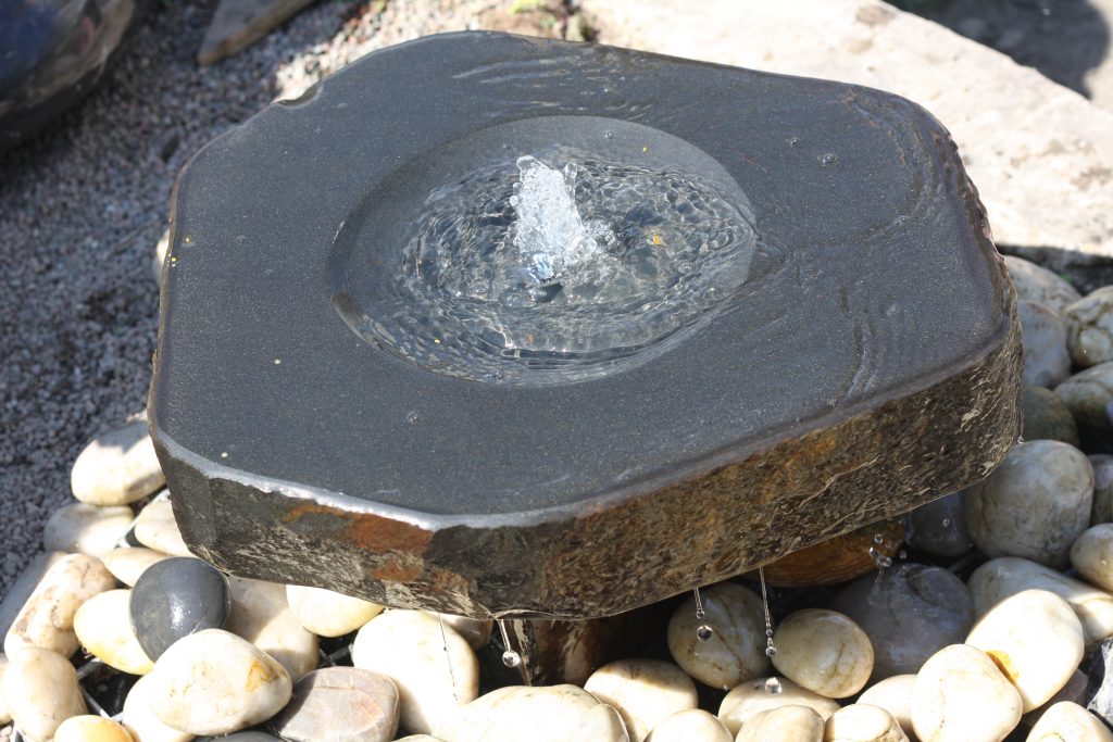 Babbling basalt fountain with plinth - Ornamental Classics