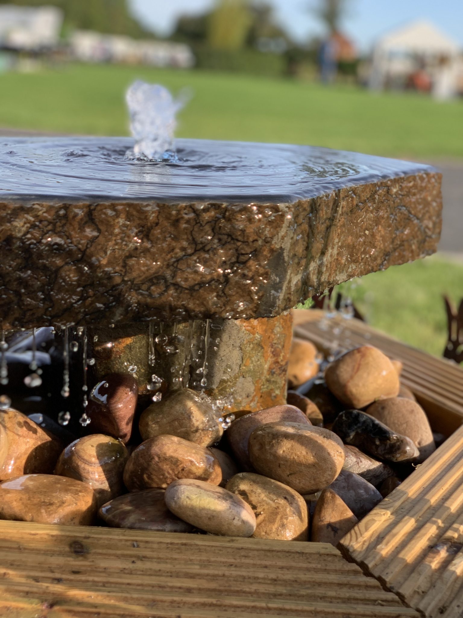 Babbling basalt fountain with plinth - Ornamental Classics
