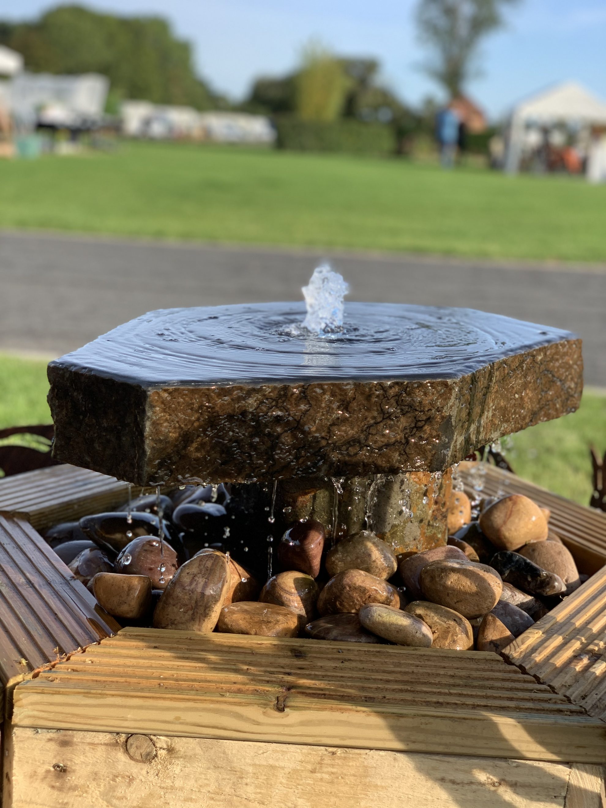 Babbling basalt fountain with plinth - Ornamental Classics