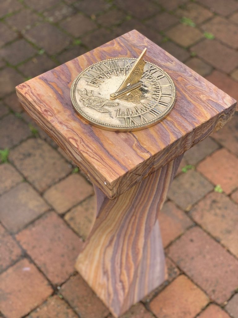 Rainbow sandstone twist sundial hummingbird - Ornamental Classics