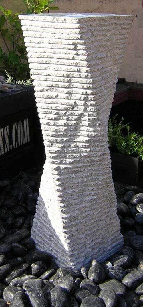 Twisted Fountain 80cm Grey Granite - Ornamental Classics