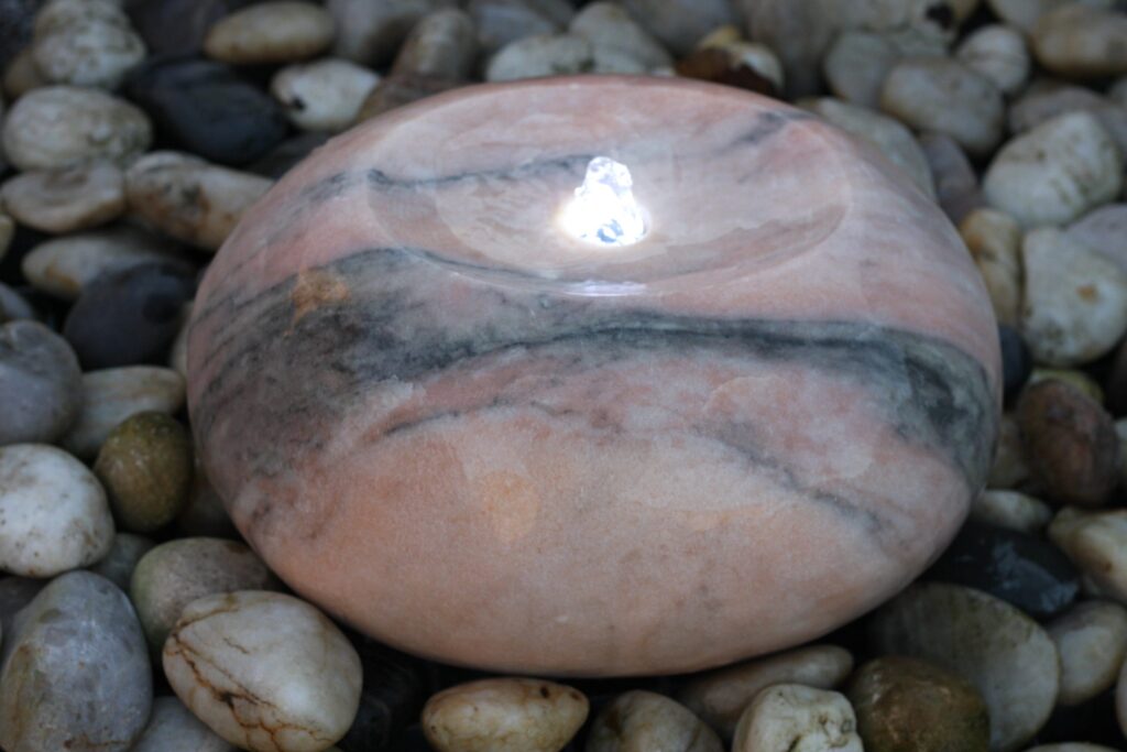 Polished sunset marble fountain - Ornamental Classics