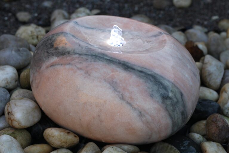 Polished sunset marble fountain - Ornamental Classics