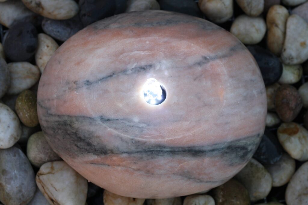 Polished sunset marble fountain - Ornamental Classics