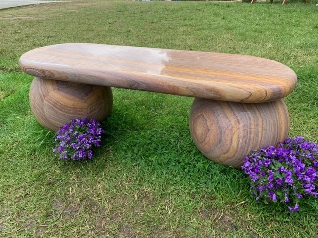 CHELTENHAM CURVED RAINBOW SANDSTONE BENCH