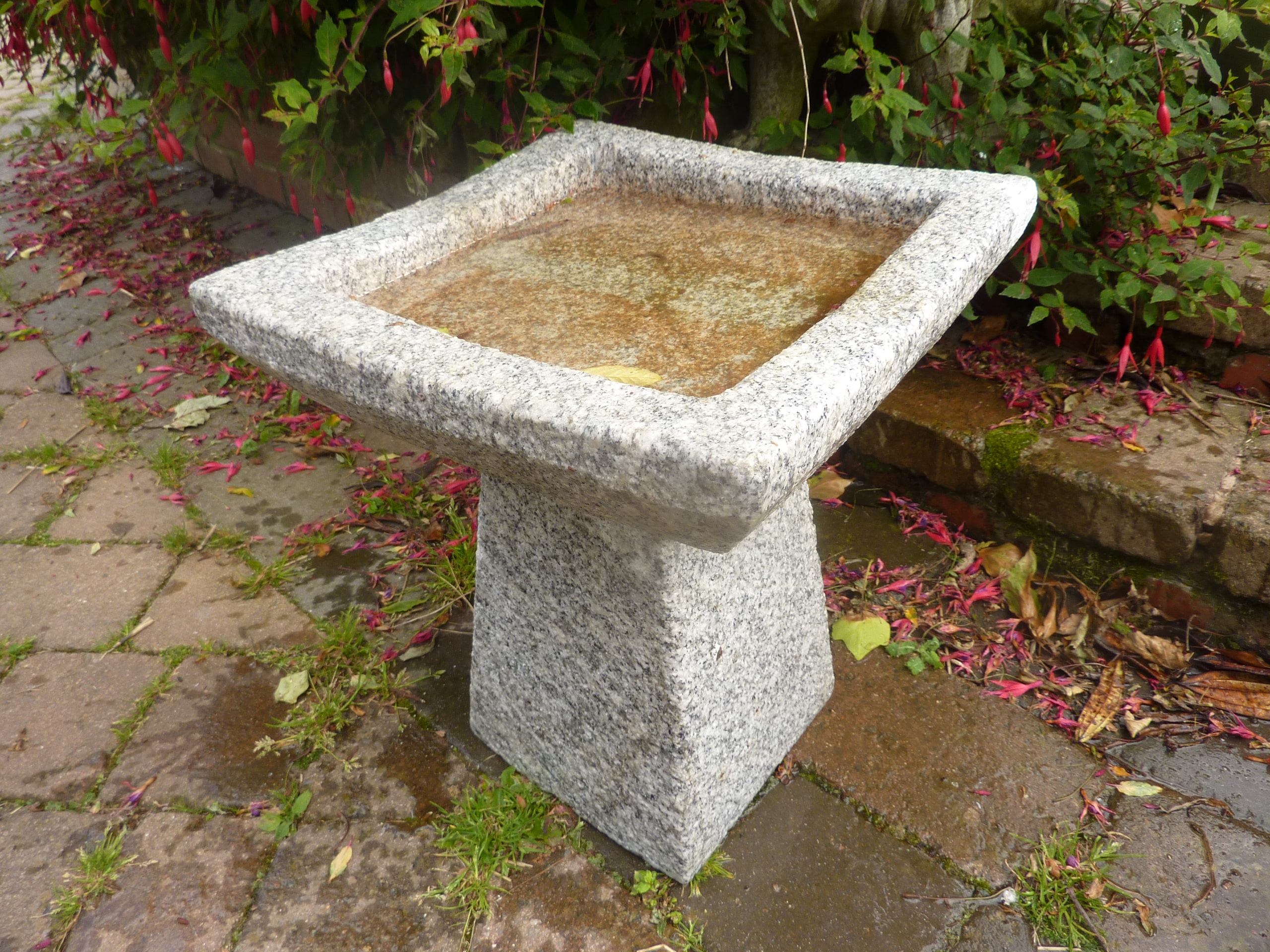 square bird bath medium