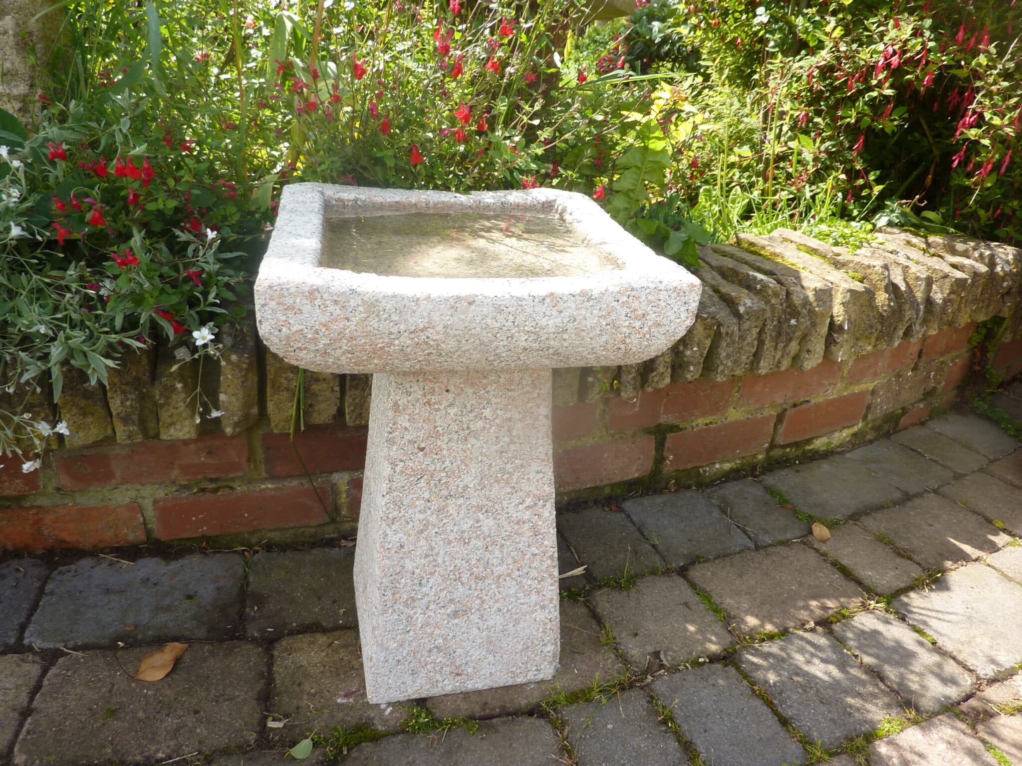 square bird bath medium