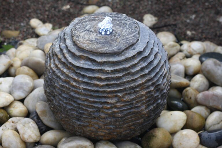 Rustic Black Limestone 60cm Sphere - Ornamental Classics