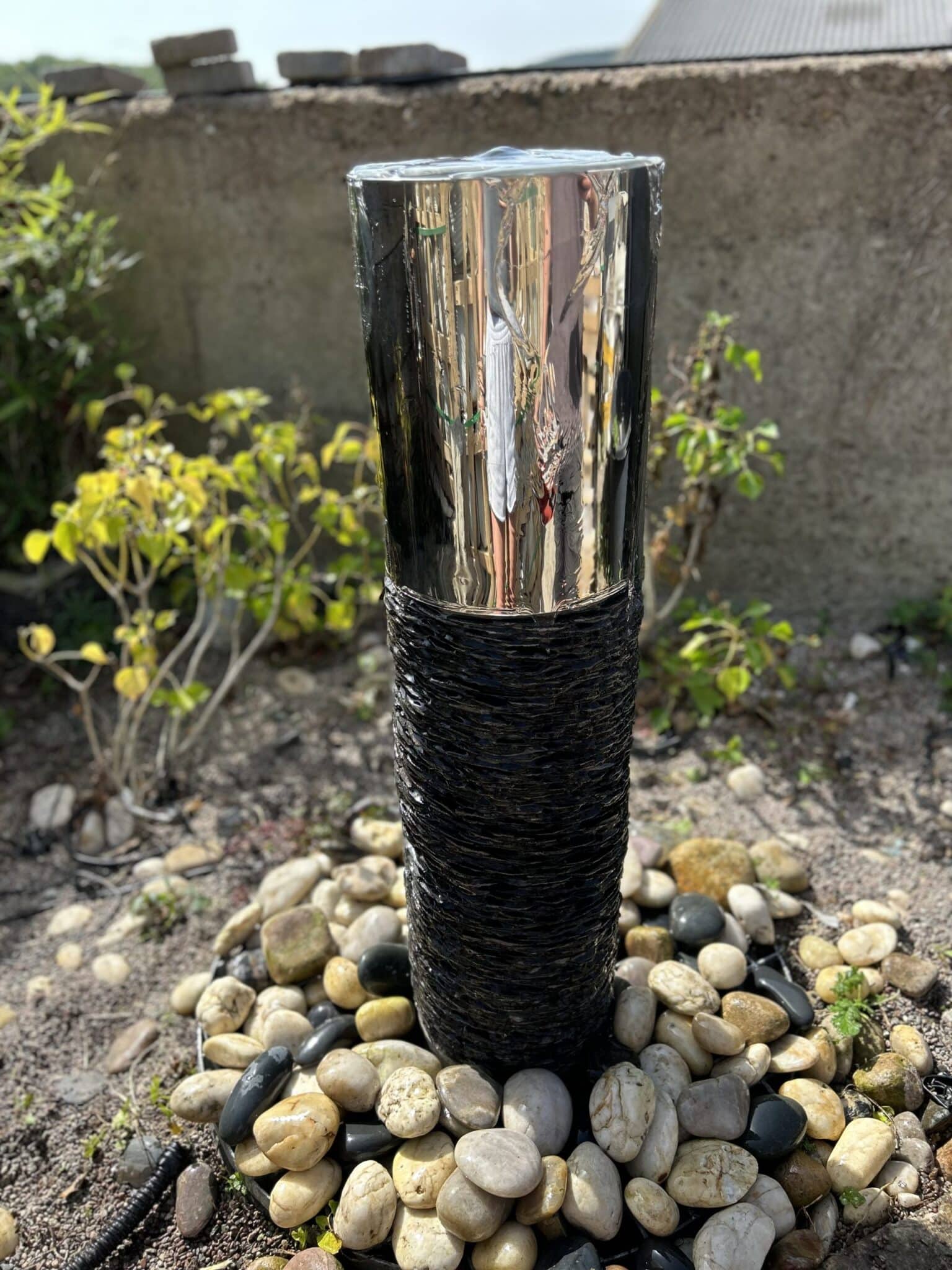 Slate and steel column - 90cm - Ornamental Classics