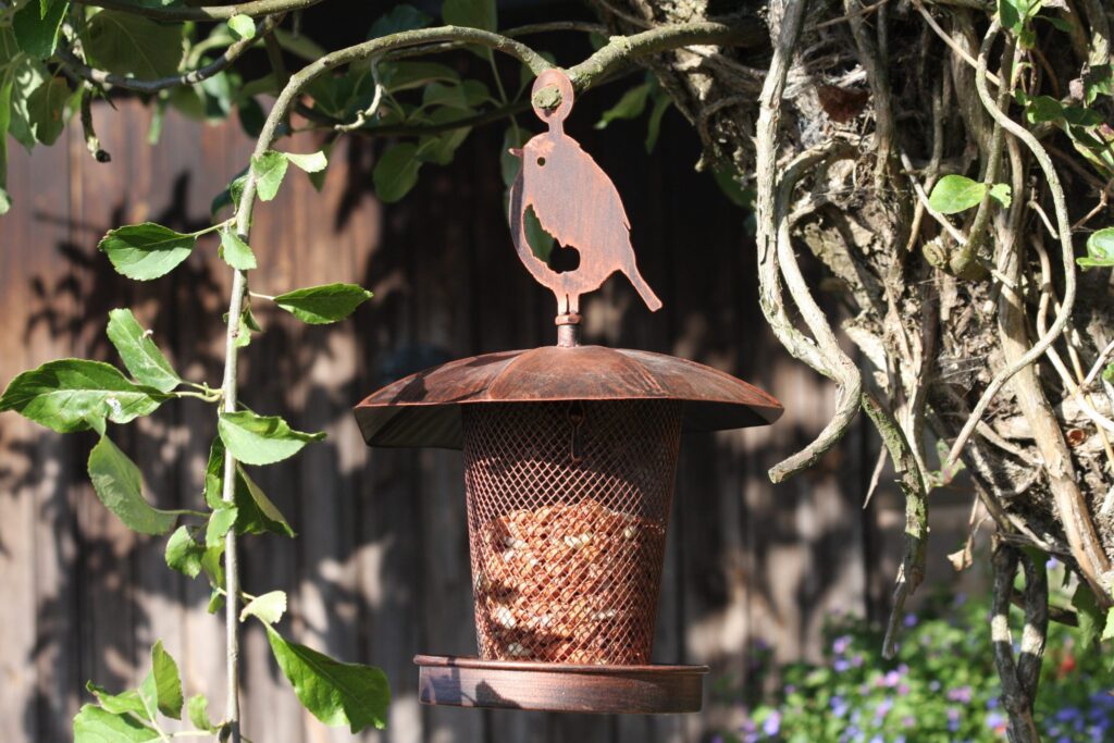 Robin Bird Feeder with tray and hood - Ornamental Classics