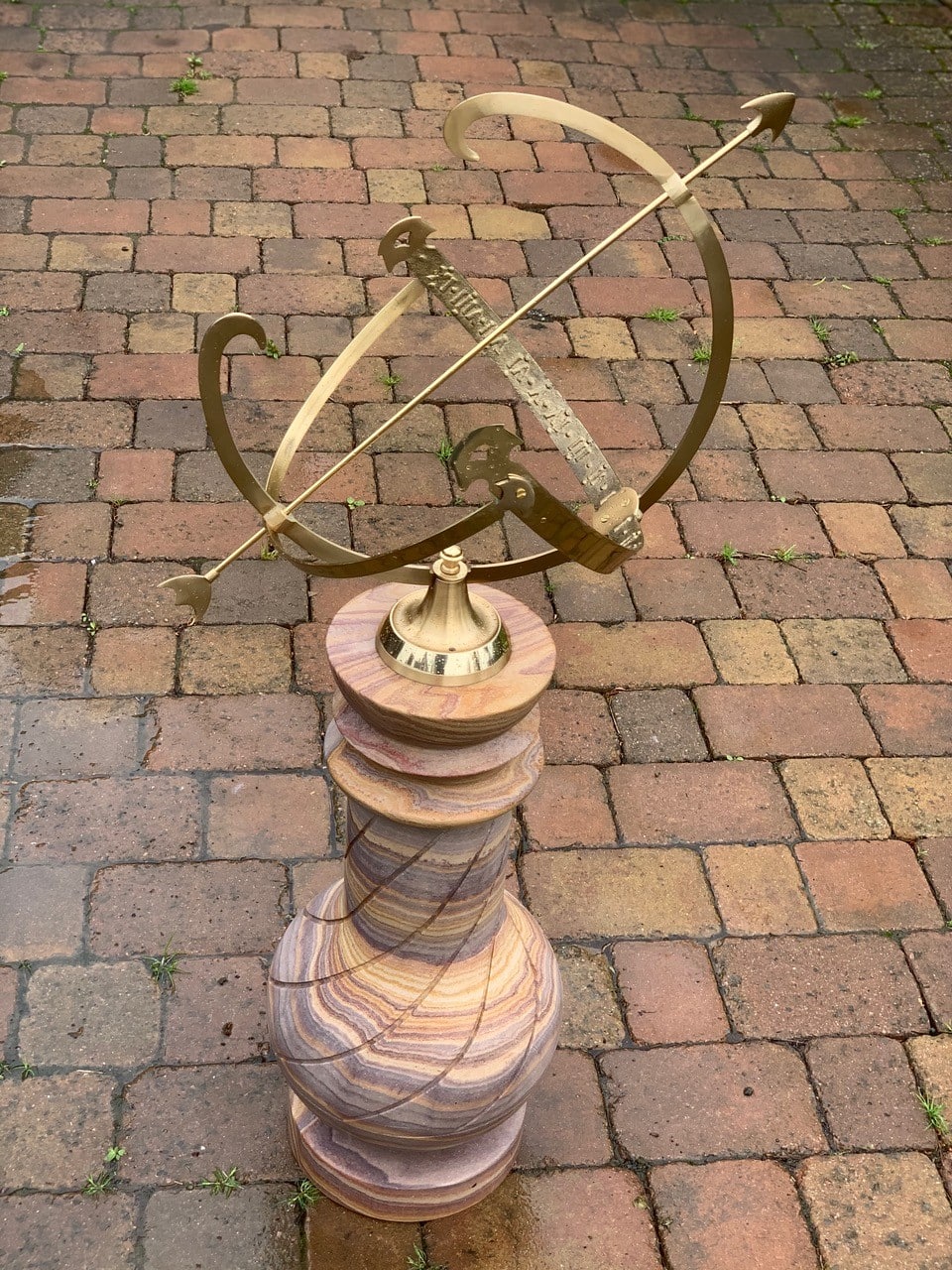 Basalt Plinth with Armillary - Ornamental Classics