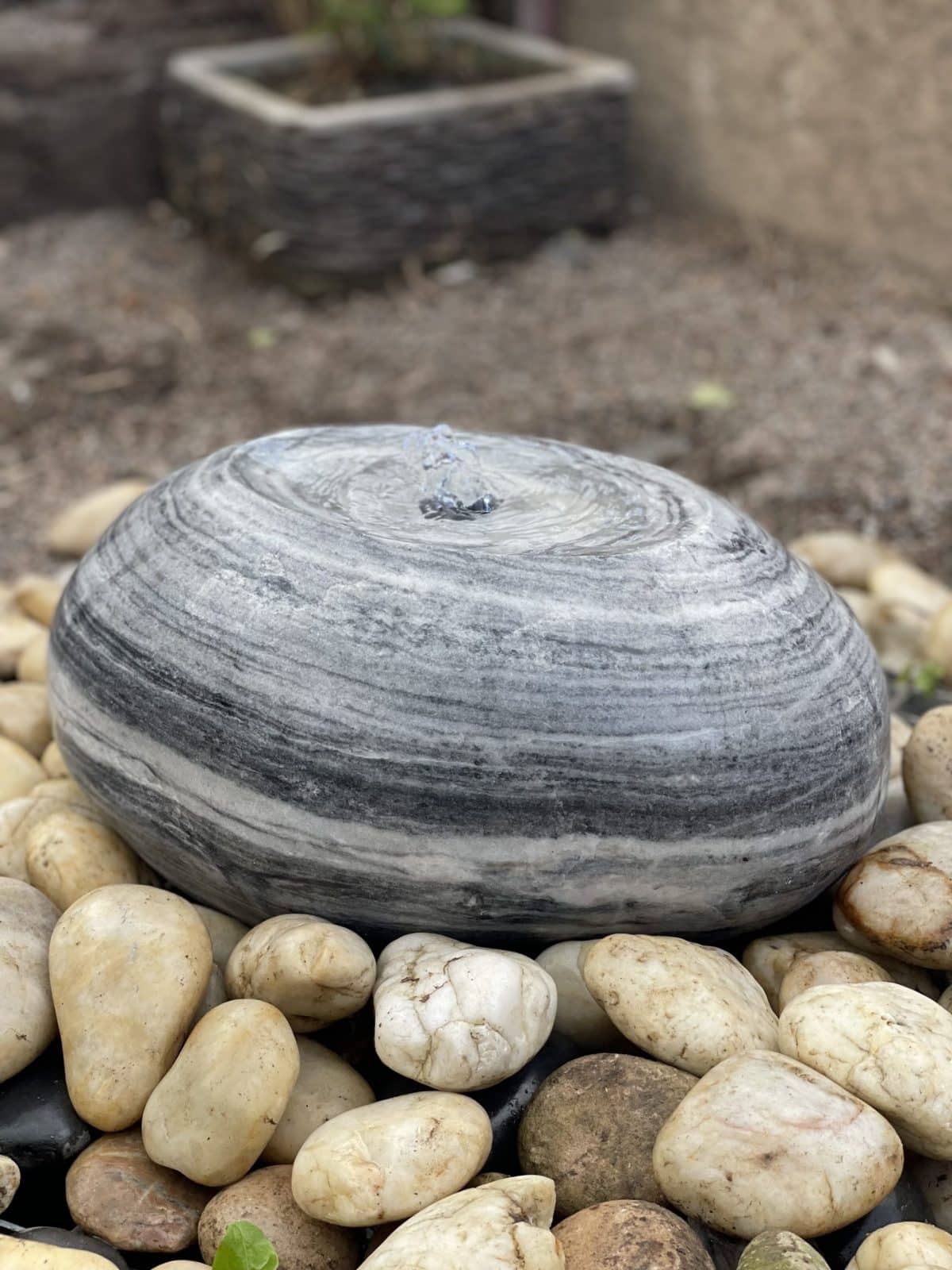 Polished Black & White Marble Boulder - Ornamental Classics